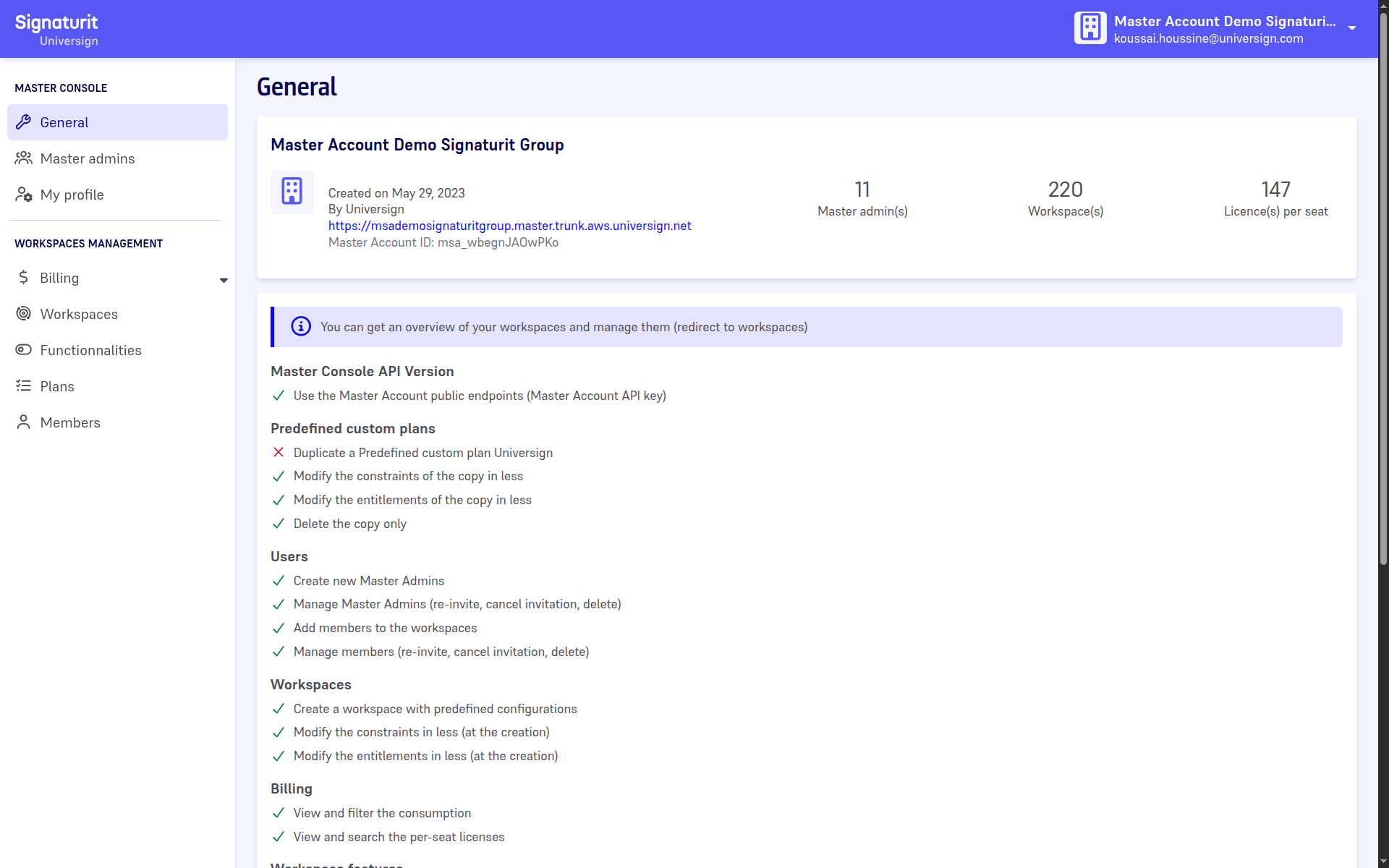 About The Master Console Universign User Guide About The Master Console Universign User Guide